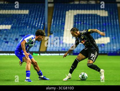 Noah Okafor of Leeds United in the pregame warmup session during the ...