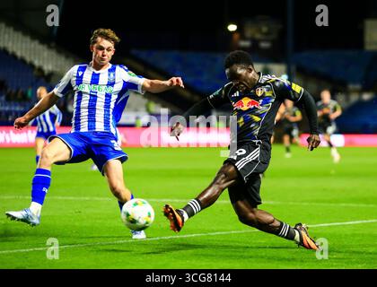 Wilfried Gnonto of Leeds United crosses the ball during the Premier ...