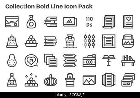 Curated pack of 28 vector icons in Extra Bold Line design, centered ...