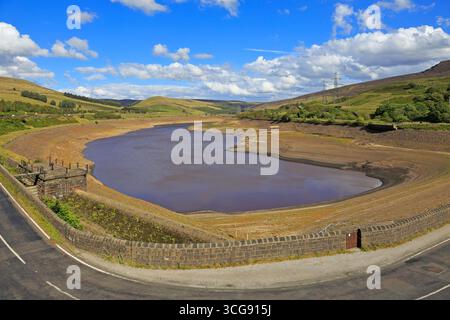 Dried up Woodhead Reservoir, during the the 2025 summer drought ...