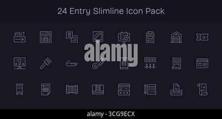 Professionally designed 24 icons in Slim Line style, capturing the ...