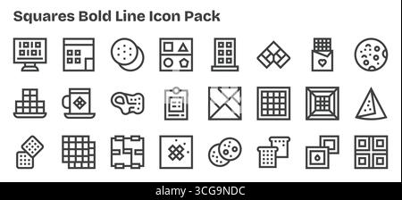 Vector pack with 24 Bold Outline icons inspired by Fabric, ideal for ...