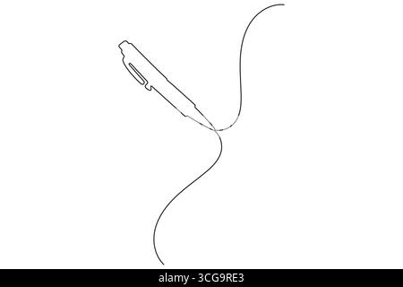 Simple ball pen one line art minimal outline vector design Stock Vector ...