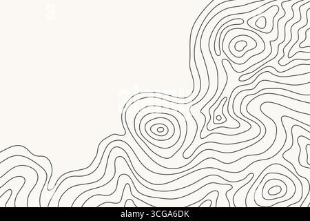 Abstract line background. Black topographic contour map concept. Neon ...