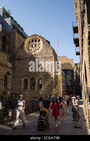 The magnificent Rose Window in the ruins of the Medieval Great Hall of ...