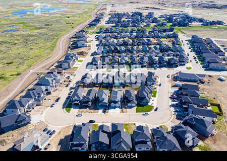 Aerial view of the Aspen Ridge neighborhood of Saskatoon Stock Photo ...