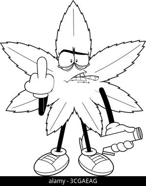 Illustration mascot design of the middle finger with hands and feet ...