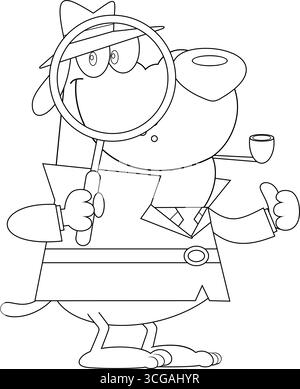 Thumbs up magnifying glass character cartoon Stock Vector Image & Art ...