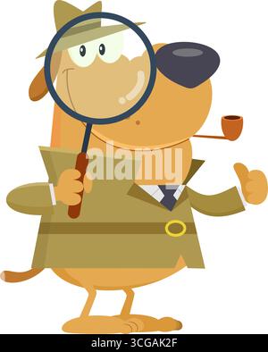 Thumbs up magnifying glass character cartoon Stock Vector Image & Art ...