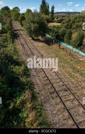Portishead railway line passing under the Sheepway bridge in North ...