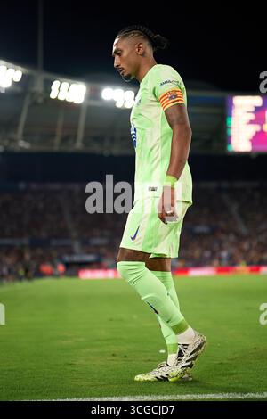 in action during the La Liga game between Real Sociedad and Celta Vigo ...