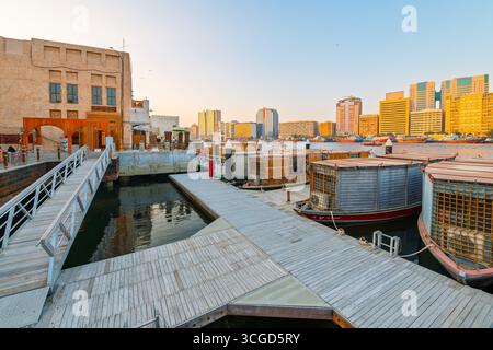 Al Seef waterfront promenade along the Dubai Creek, Dubai, United Arab ...