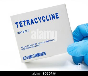 Tetracycline ointment. An antibiotic used to treat bacterial infections ...