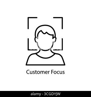Business focus icon outline vector. Work goal. Team customer Stock ...