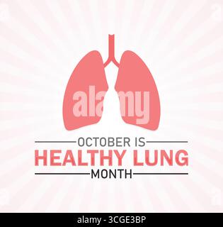 Healthy lung month banner design with white background. Vector template ...