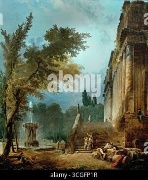 Hubert Robert, (artist), French, 1733 - 1808, Italian City Scene, Album ...