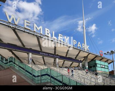 Wembley Park Underground station, London, UK. The main tube station for ...