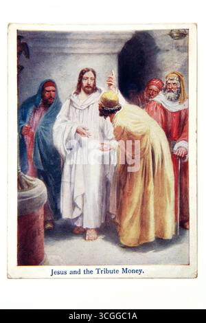 Illustration of Jesus Christ and the Tribute Money from 1850 Edition of ...