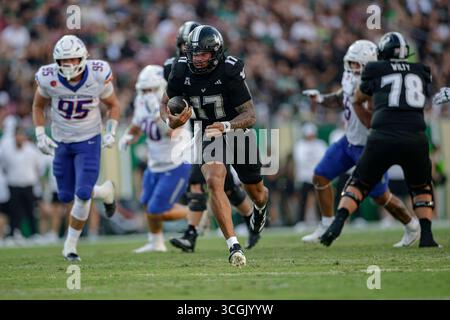 South Florida quarterback Byrum Brown (17) throws a pass during the ...