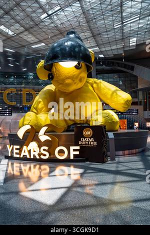 Lamp Bear statue by Urs Fischer at Hamad International Airport, Doha ...