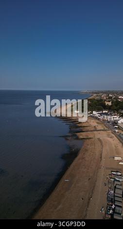 Aerial view of whitstable in kent including the harbour and shingle ...