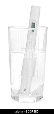 Water quality tester on a white background. Device for measuring water ...