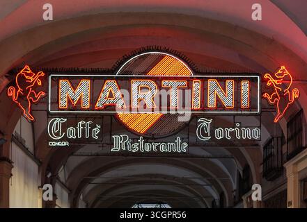 In the heart of Turin: the neon Martini of Café Torino Stock Photo - Alamy