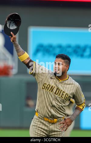 San Diego Padres' Luis Arraez and Manny Machado celebrate after Game 2 ...