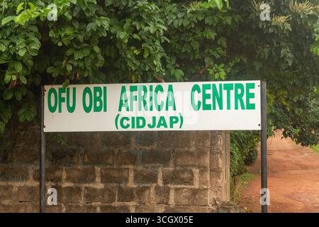 ofu obi african center cidjap road signboard close up, catholic ...