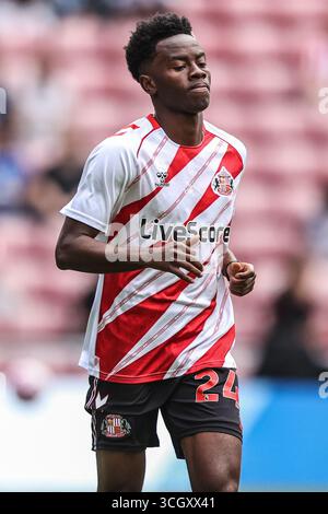 Simon Adingra of Sunderland in the pregame warmup session during the ...