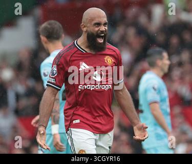 Bryan Mbeumo of Manchester United celebrates his goal to make it 1-0 ...