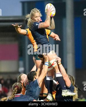 Erica Jarrell-Searcy of United States of America carries the ball ...