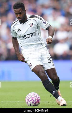Ryan Sessegnon of Fulham on the ball defended by Sean Longstaff of ...
