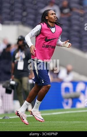 Djed Spence of Tottenham Hotspur prior to kick off during the Premier league football match ...
