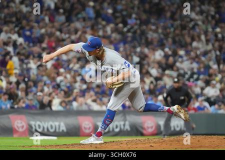 Chicago Cubs pitcher Ben Brown throws during the seventh inning in Game ...