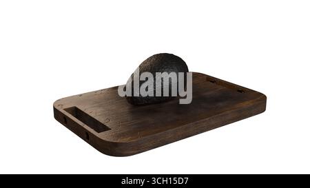 A realistic 3d cutting board isolated on a vertical white background ...