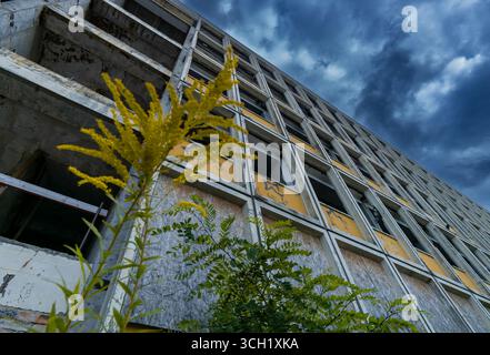 A low angle shot of a post Soviet high residential building Stock Photo ...