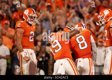 Clemson running back Adam Randall (8) scores a touchdown during the ...