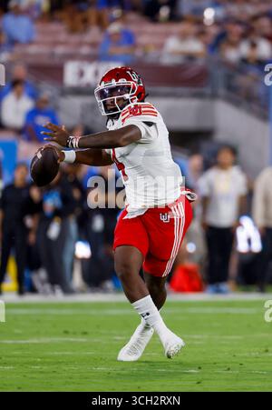 Utah Utes quarterback Devon Dampier (4) during an NCAA football game ...