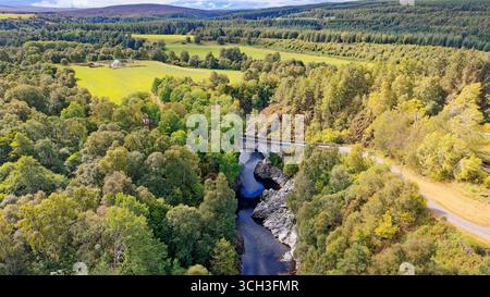 Dulsie Bridge River Findhorn Nairnshire Scotland built 1755 two arches ...