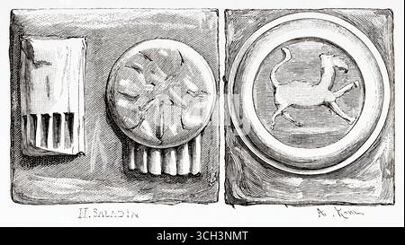 Fragment of the Chemtou shield frieze, ancient Roman-Berber city in ...