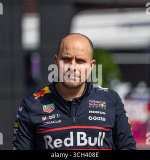 LAMBIASE Gianpiero, Race Engineer of Max Verstappen, portrait, podium ...