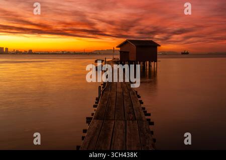 Sun Dawn Chinese Temple at Tan Jetty in Penang island Stock Photo - Alamy