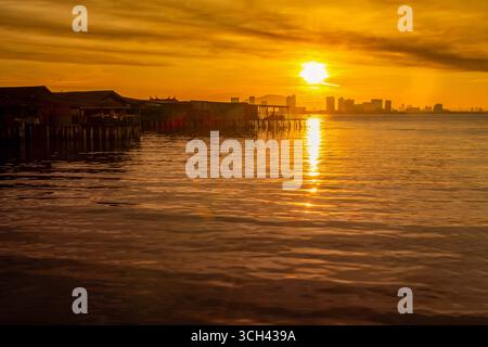 Sun Dawn Chinese Temple at Tan Jetty in Penang island Stock Photo - Alamy