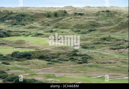 Arial view of the fairways at Royal St David's Golf Club, Harlech ...