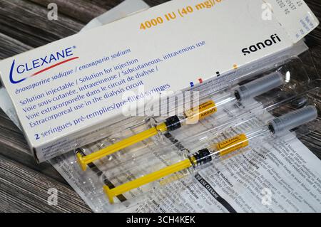 Cairo, Egypt, August 6 2025: Clexane Enoxaparin sodium by Sanofi, an ...