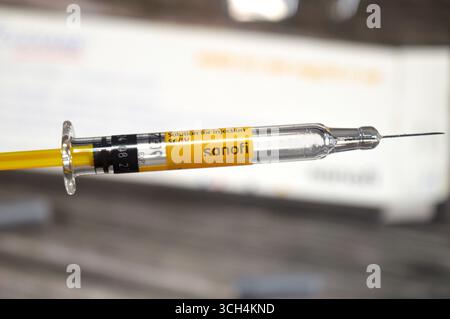 Cairo, Egypt, August 6 2025: Clexane Enoxaparin sodium by Sanofi, an ...