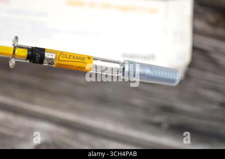 Cairo, Egypt, August 6 2025: Clexane Enoxaparin sodium by Sanofi, an ...