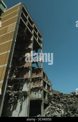 Debris and ruined building collapsed from earthquake Stock Photo - Alamy