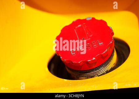 Red Diesel fuel cap Stock Photo - Alamy